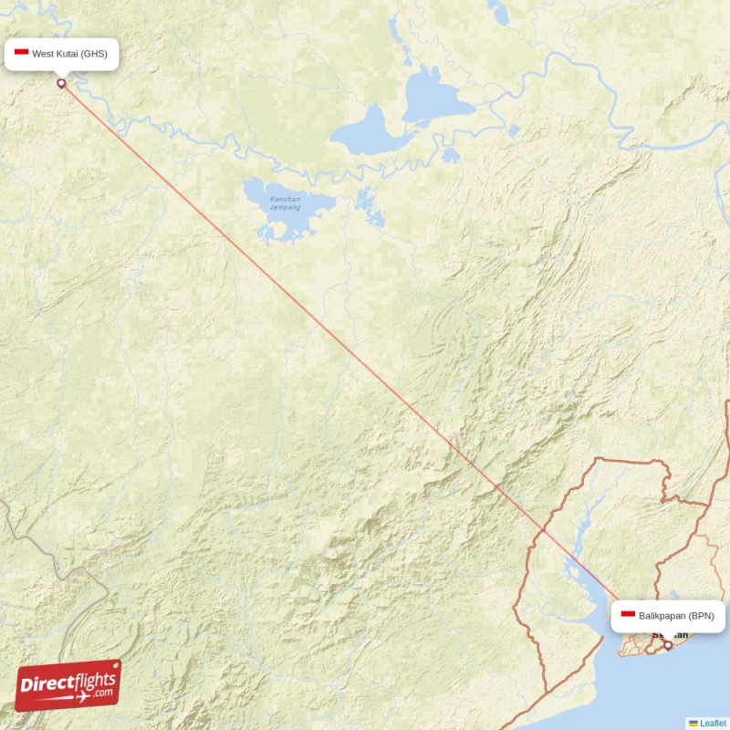 Direct flights from Balikpapan to West Kutai, BPN to GHS non-stop ...
