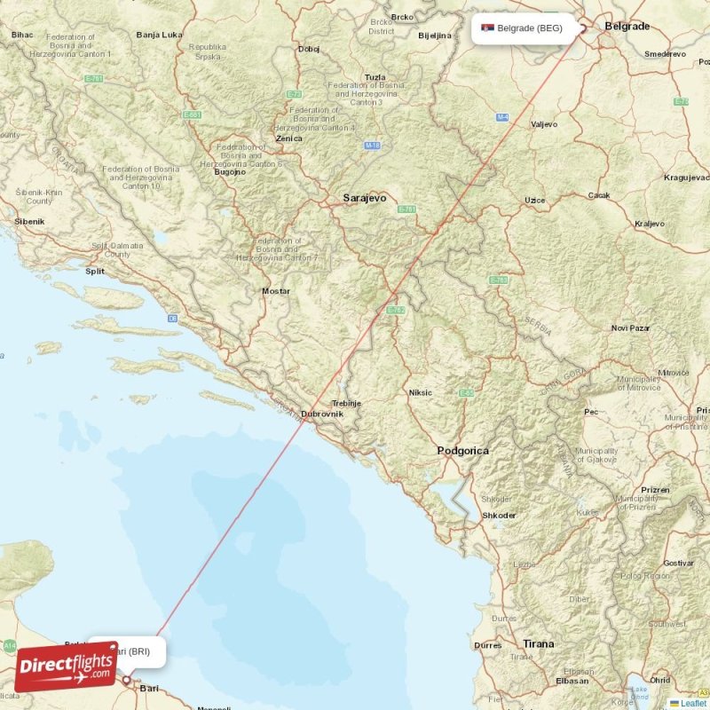 Direct flights from Bari to Belgrade, BRI to BEG non-stop ...