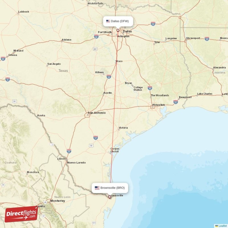 Direct flights from Brownsville to Dallas, BRO to DFW non-stop - Directflights.com