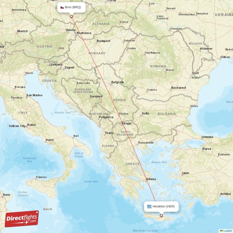 Direct flights from Brno to Heraklion (BRQ-HER) - Directflights.com