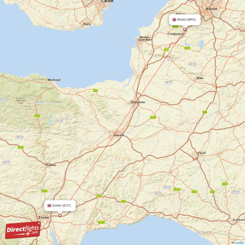 Direct flights from Bristol to Exeter (BRS-EXT) - Directflights.com
