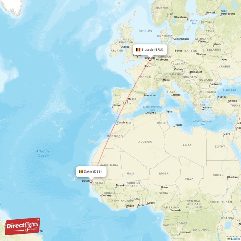 Direct flights from Brussels to Dakar, BRU to DSS non-stop ...