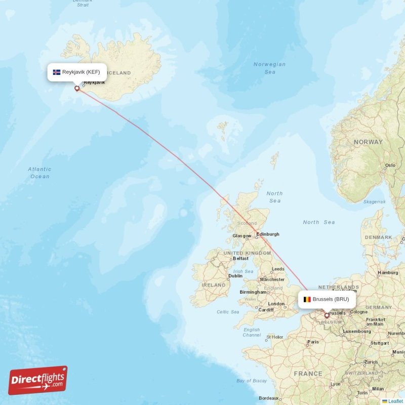 Direct flights from Brussels to Reykjavik (BRU-KEF) - Directflights.com