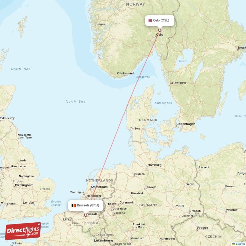 Direct flights from Brussels to Oslo (BRU-OSL) - Directflights.com