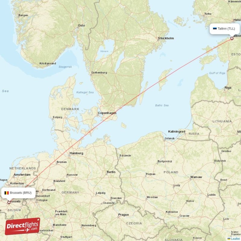 Direct flights from Brussels to Tallinn (BRU-TLL) - Directflights.com