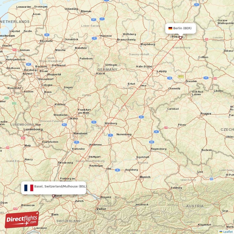 Direct flights from Basel, Switzerland/Mulhouse to Berlin, BSL to BER ...