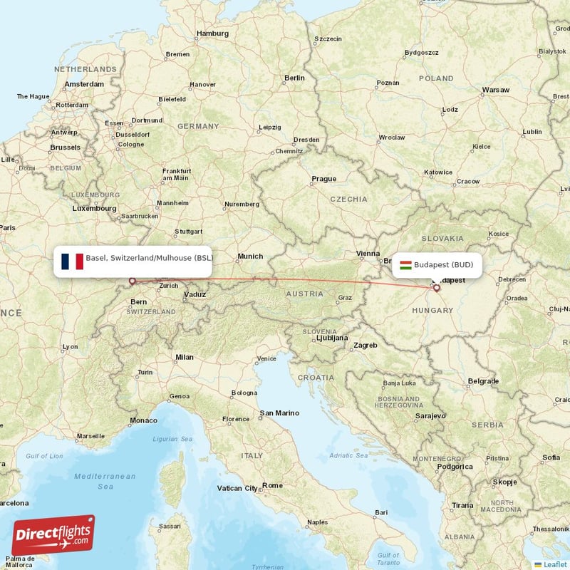 Direct flights from Basel, Switzerland/Mulhouse to Budapest, BSL to BUD ...