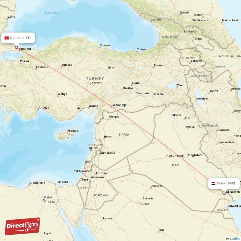 Direct flights from Basra to Istanbul, BSR to IST non-stop ...