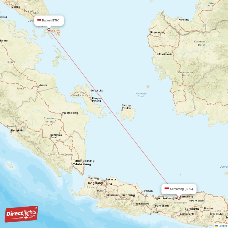 Direct flights from Batam to Semarang (BTH-SRG) - Directflights.com