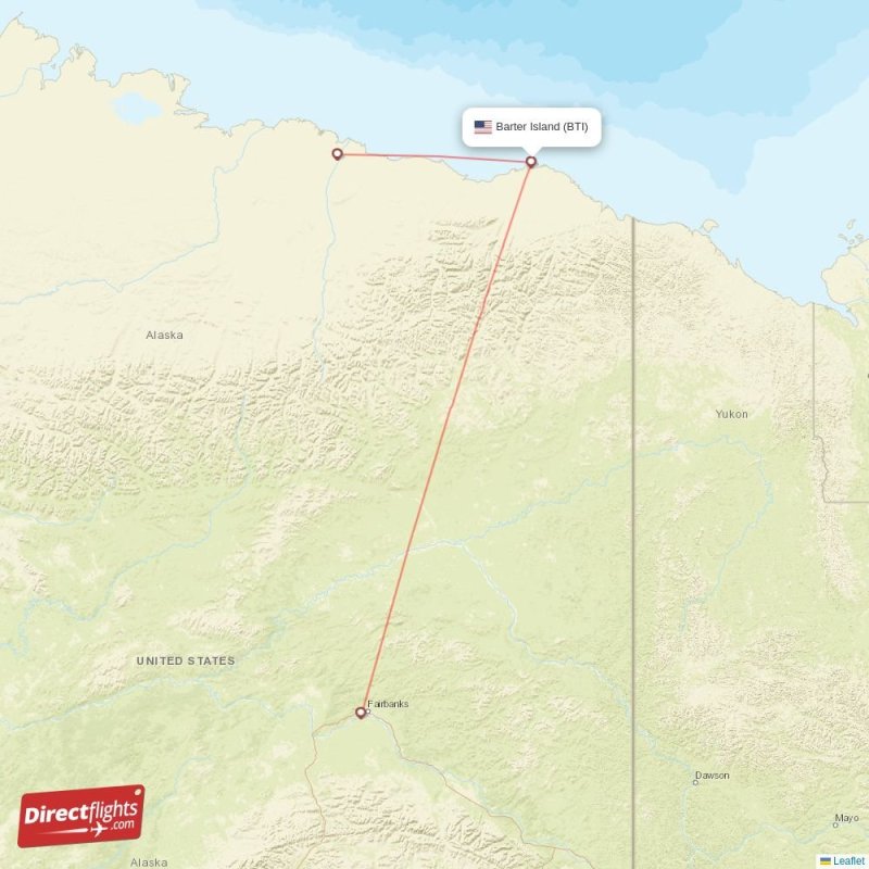 Direct flights from Barter Island - 2 destinations - BTI, USA ...