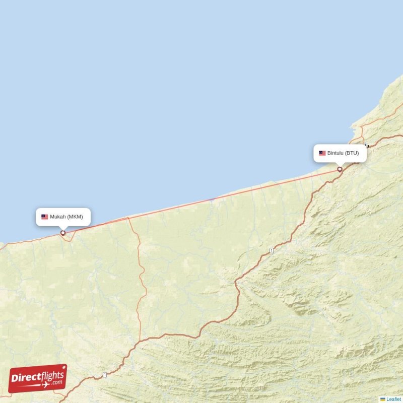 Direct flights from Bintulu to Mukah, BTU to MKM non-stop ...