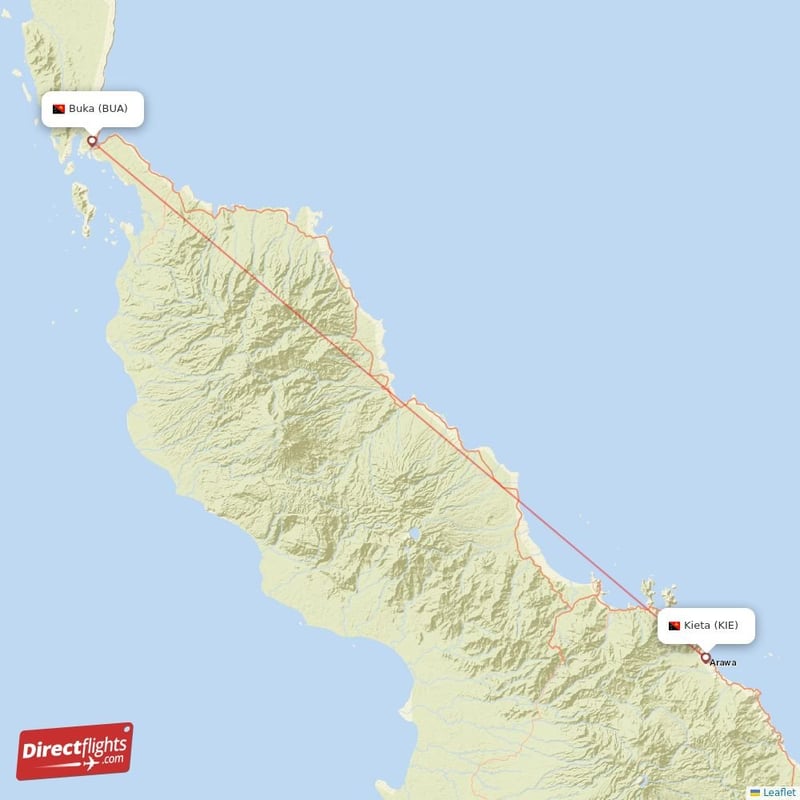Direct flights from Buka to Kieta, BUA to KIE non-stop - Directflights.com