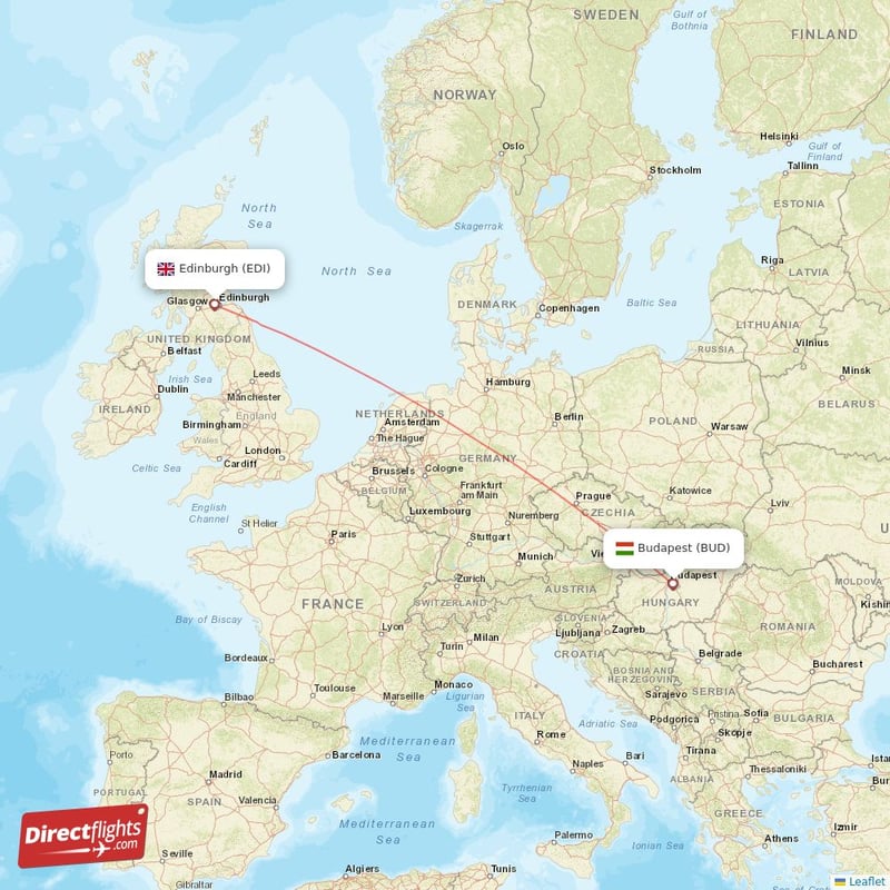 Direct flights from Budapest to Edinburgh, BUD to EDI non-stop - Directflights.com