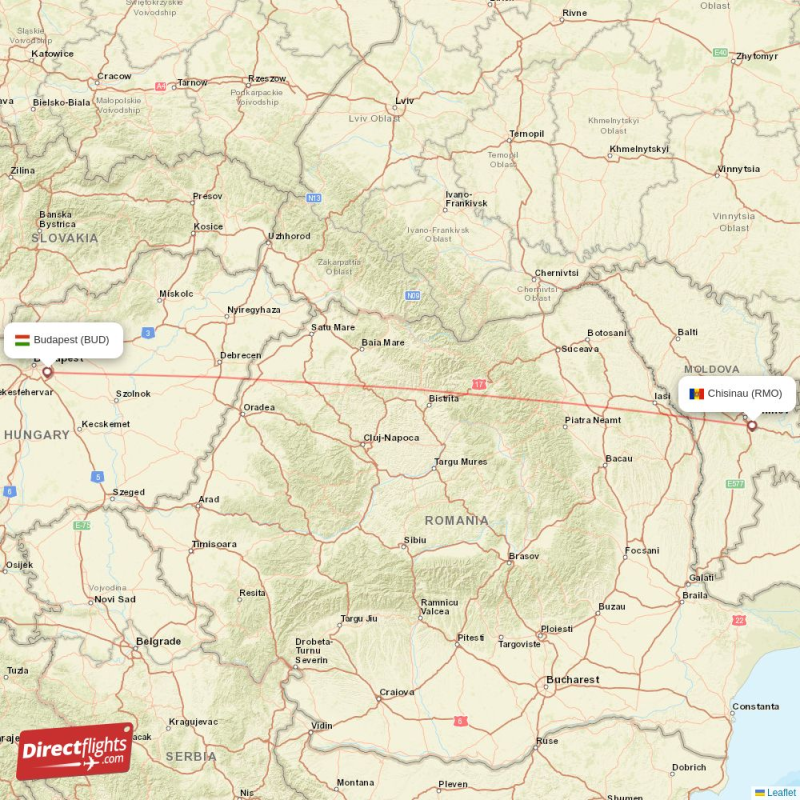 Direct flights from Budapest to Chisinau (BUD-RMO) - Directflights.com