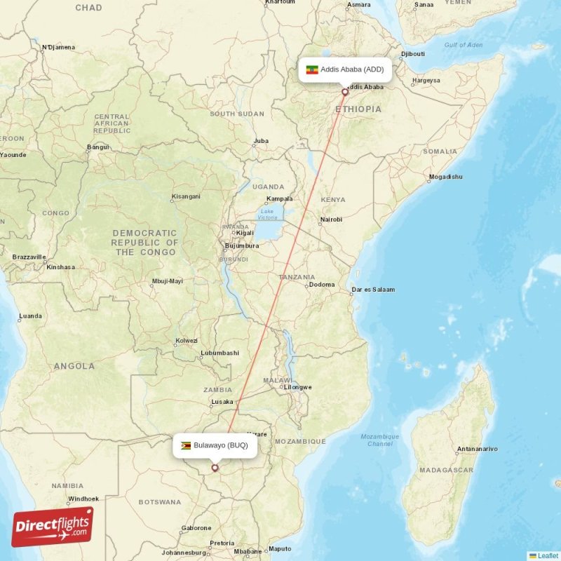 Direct flights from Addis Ababa to Bulawayo, ADD to BUQ non-stop ...