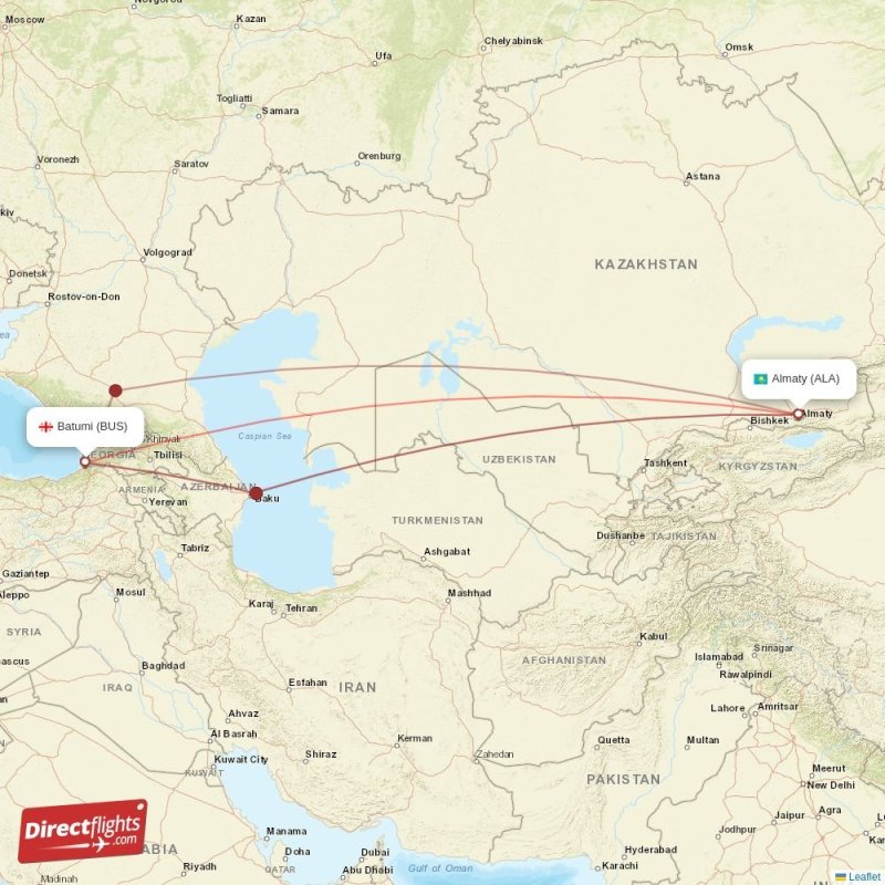Direct flights from Batumi to Almaty, BUS to ALA non-stop ...