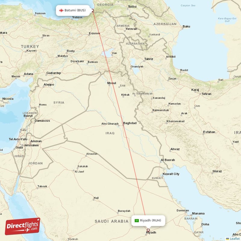 Direct flights from Batumi to Riyadh, BUS to RUH non-stop ...