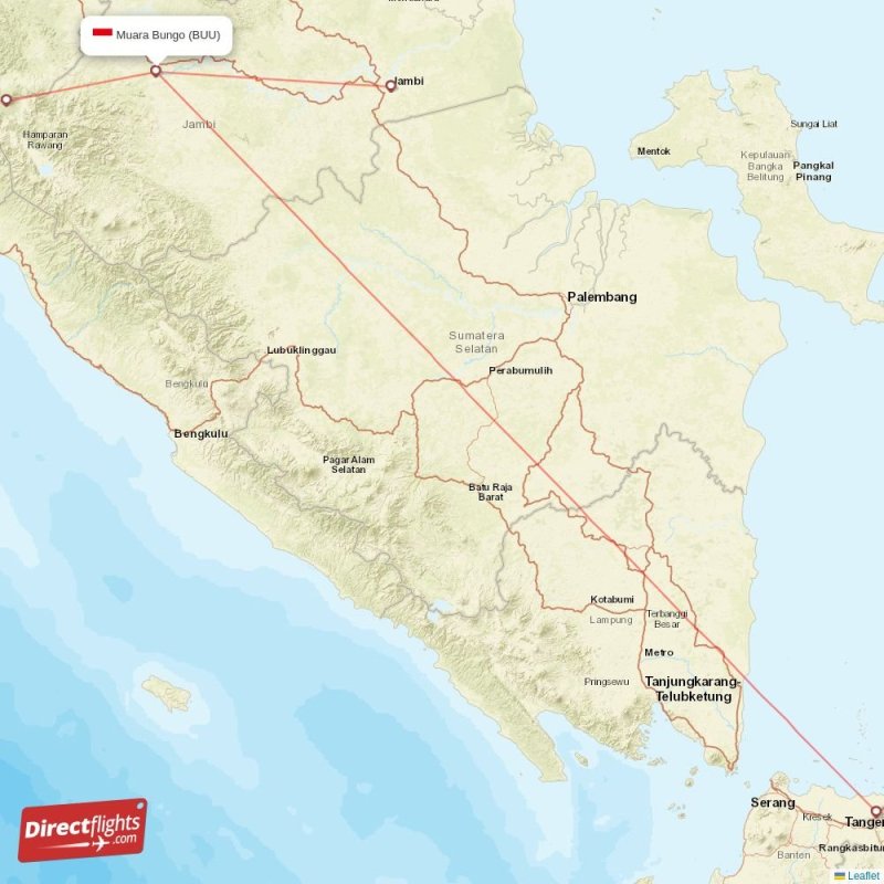 Direct flights from Muara Bungo - 1 destinations - BUU, Indonesia ...