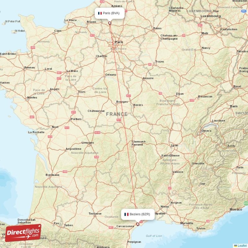 Direct flights from Paris to Beziers, BVA to BZR non-stop ...
