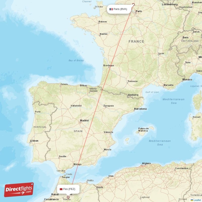 Direct flights from Paris to Fes, BVA to FEZ non-stop - Directflights.com