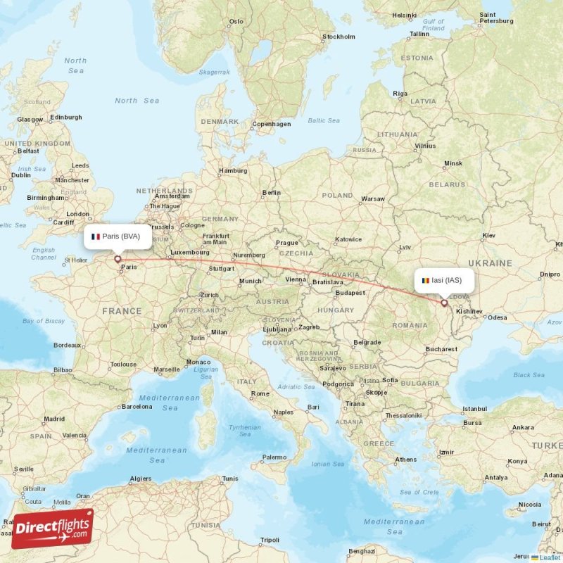 Direct flights from Paris to Iasi, BVA to IAS non-stop - Directflights.com