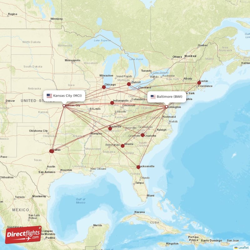 Direct flights from Baltimore to Kansas City, BWI to MCI non-stop ...
