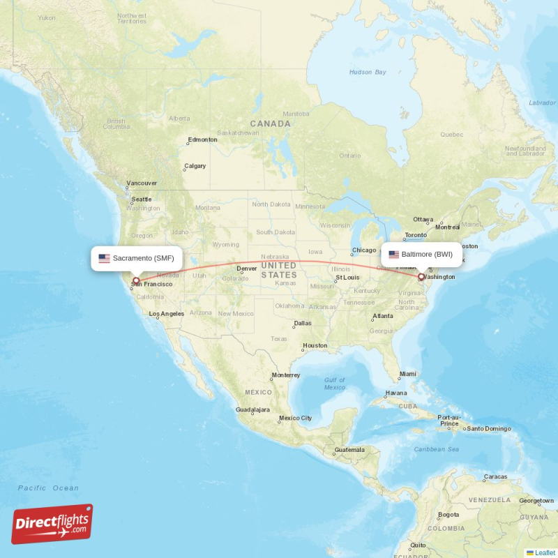 Direct flights from Baltimore to Sacramento (BWI-SMF) - Directflights.com
