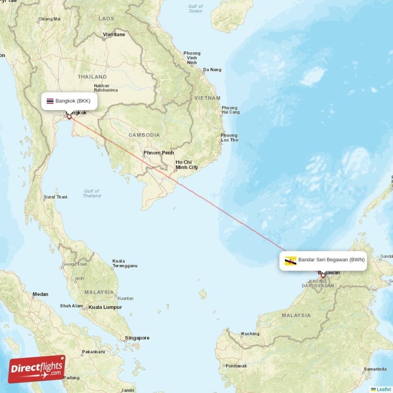 Direct flights from Bandar Seri Begawan to Bangkok (BWN-BKK ...