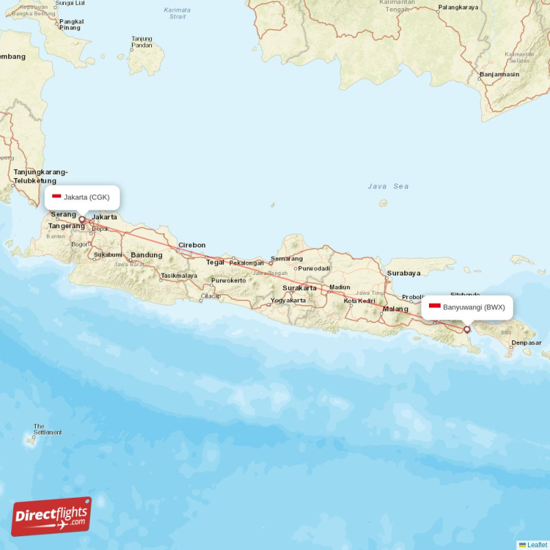 Direct flights from Banyuwangi - 3 destinations - BWX, Indonesia ...
