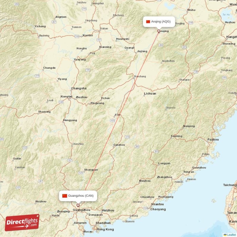Direct flights from Guangzhou to Anqing, CAN to AQG non-stop ...