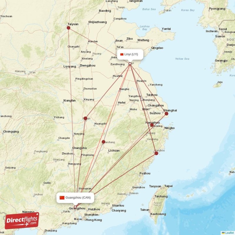 Direct flights from Guangzhou to Linyi, CAN to LYI non-stop ...