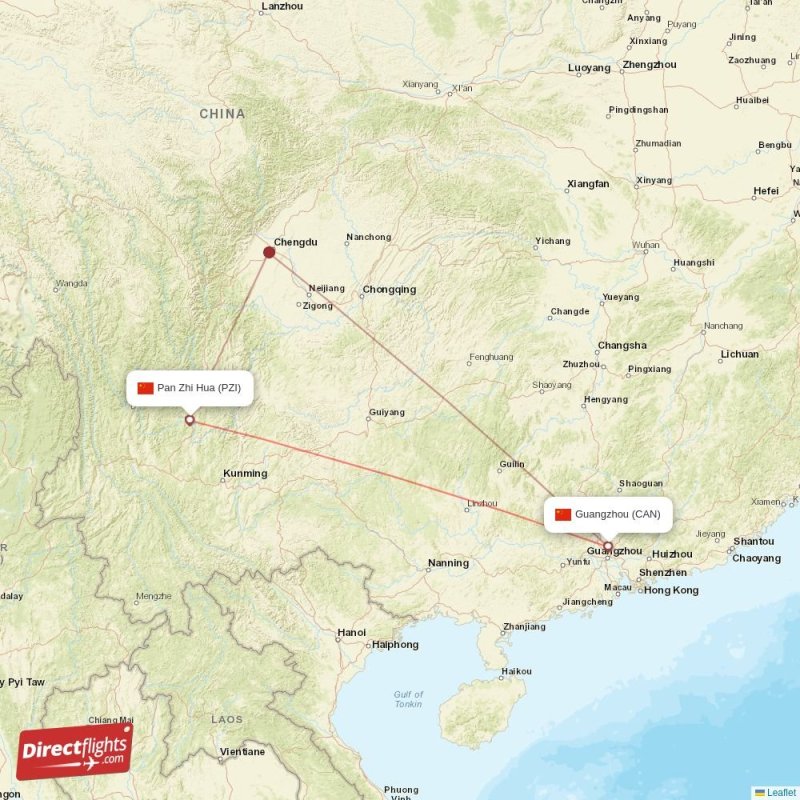 Direct flights from Guangzhou to Pan Zhi Hua, CAN to PZI non-stop ...