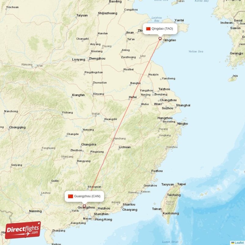 Direct flights from Guangzhou to Qingdao, CAN to TAO non-stop ...