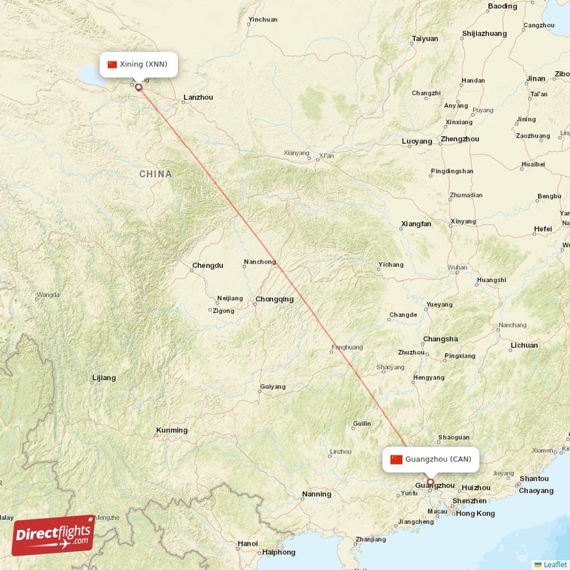 Direct flights from Guangzhou to Xining, CAN to XNN non-stop ...