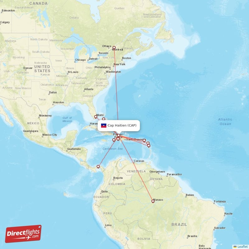 Direct flights to Cap Haitien - CAP, Haiti - Directflights.com