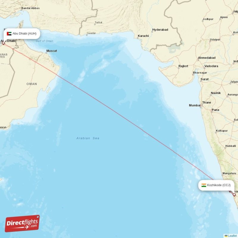 Direct flights from Kozhikode to Abu Dhabi (CCJ-AUH) - Directflights.com
