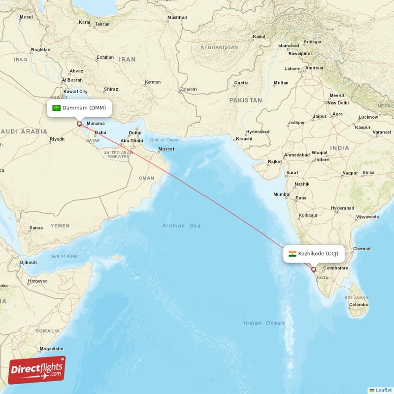 Direct flights from Kozhikode to Dammam, CCJ to DMM non-stop - Directflights.com