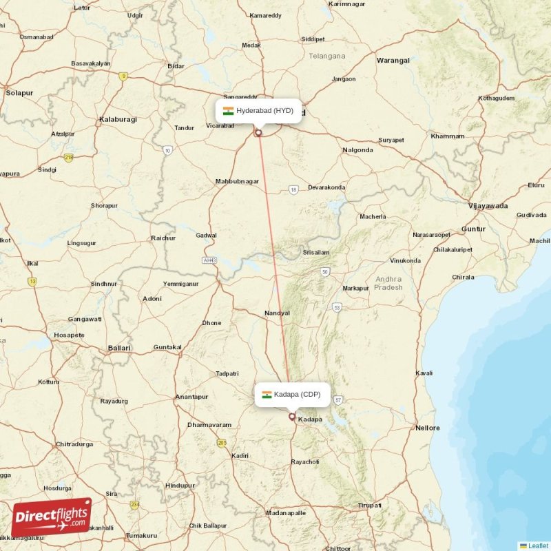 Direct flights from Kadapa to Hyderabad, CDP to HYD non-stop ...