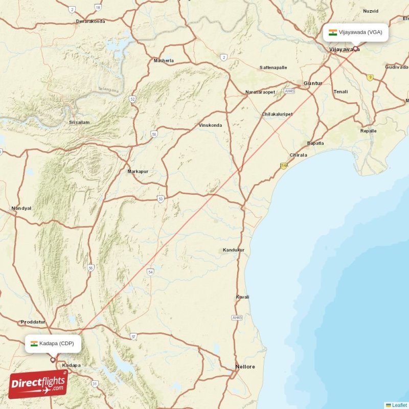 Direct flights from Kadapa to Vijayawada, CDP to VGA non-stop ...
