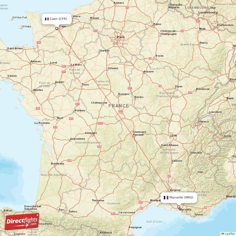Direct flights from Caen to Marseille, CFR to MRS non-stop - Directflights.com