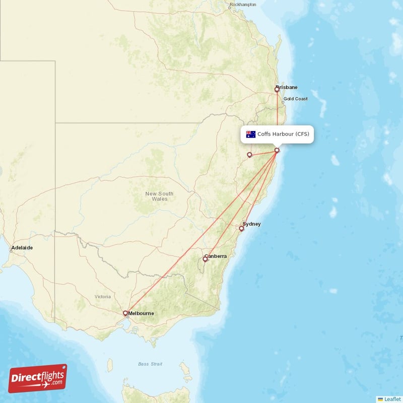 Direct flights from Coffs Harbour - 5 destinations - CFS, Australia ...