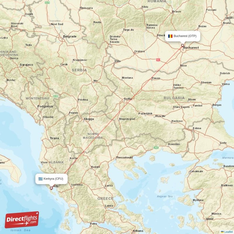 Direct flights from Kerkyra to Bucharest, CFU to OTP non-stop ...