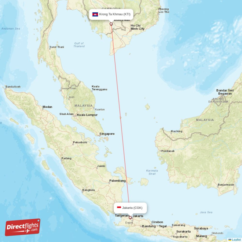 Direct flights from Jakarta to Phnom Penh (CGK-KTI) - Directflights.com