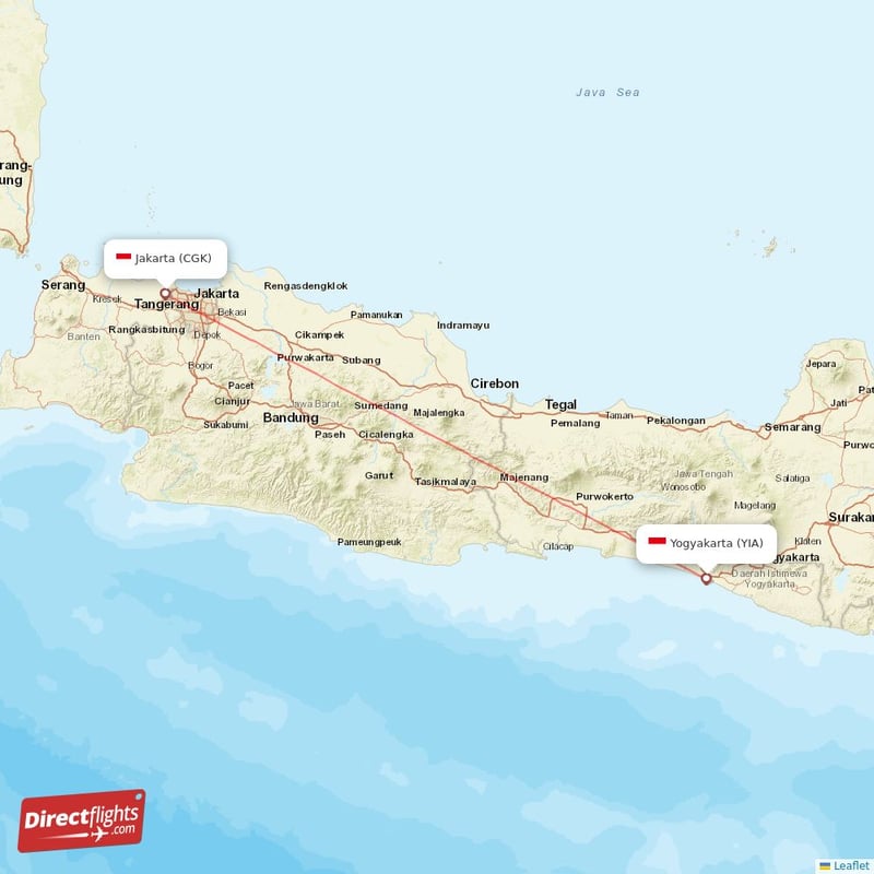 Direct flights from Jakarta to Yogyakarta, CGK to YIA non-stop ...