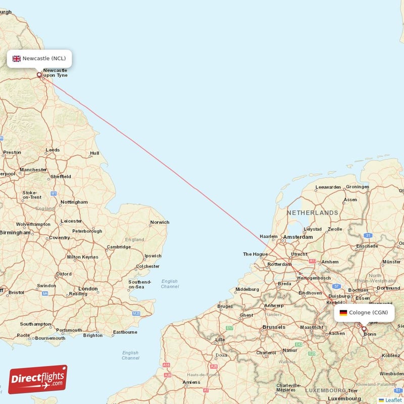 Direct flights from Cologne to Newcastle, CGN to NCL non-stop ...