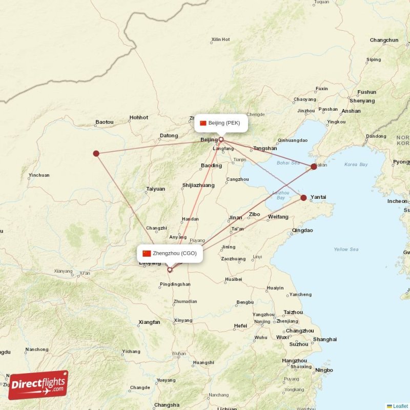 Direct flights from Zhengzhou to Beijing, CGO to PEK non-stop ...