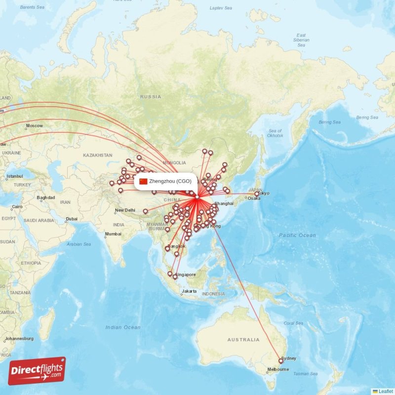 Direct flights to Zhengzhou - CGO, China - Directflights.com