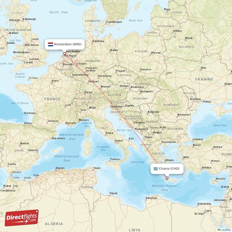 Direct flights from Chania to Amsterdam (CHQ-AMS) - Directflights.com