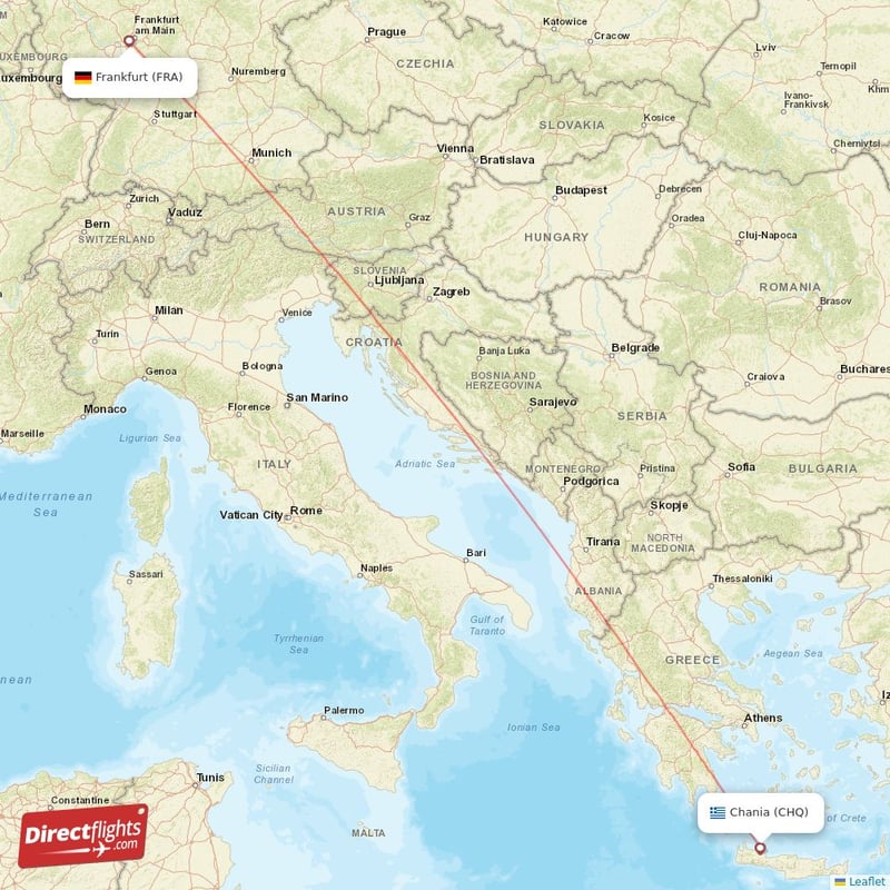 Direct flights from Chania to Frankfurt, CHQ to FRA non-stop - Directflights.com
