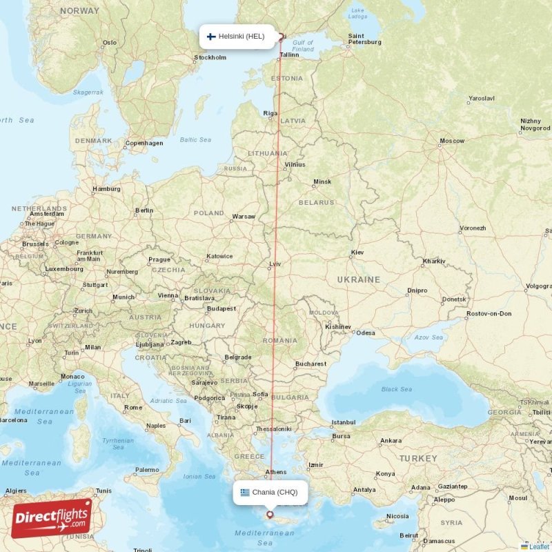 Direct flights from Chania to Helsinki (CHQ-HEL) - Directflights.com
